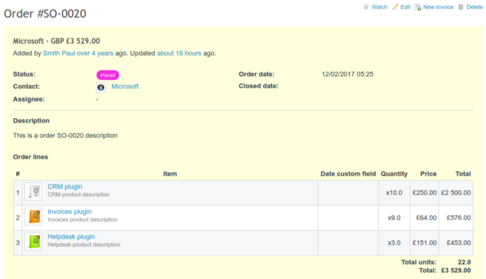 Add new order | RedmineUP Help | Products plugin documentation